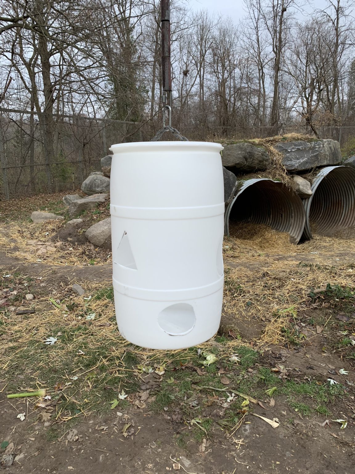 Hanging Food Enrichment Barrel